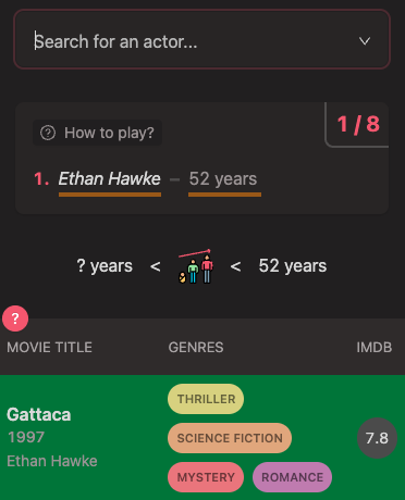 Actorle | the actor guessing game